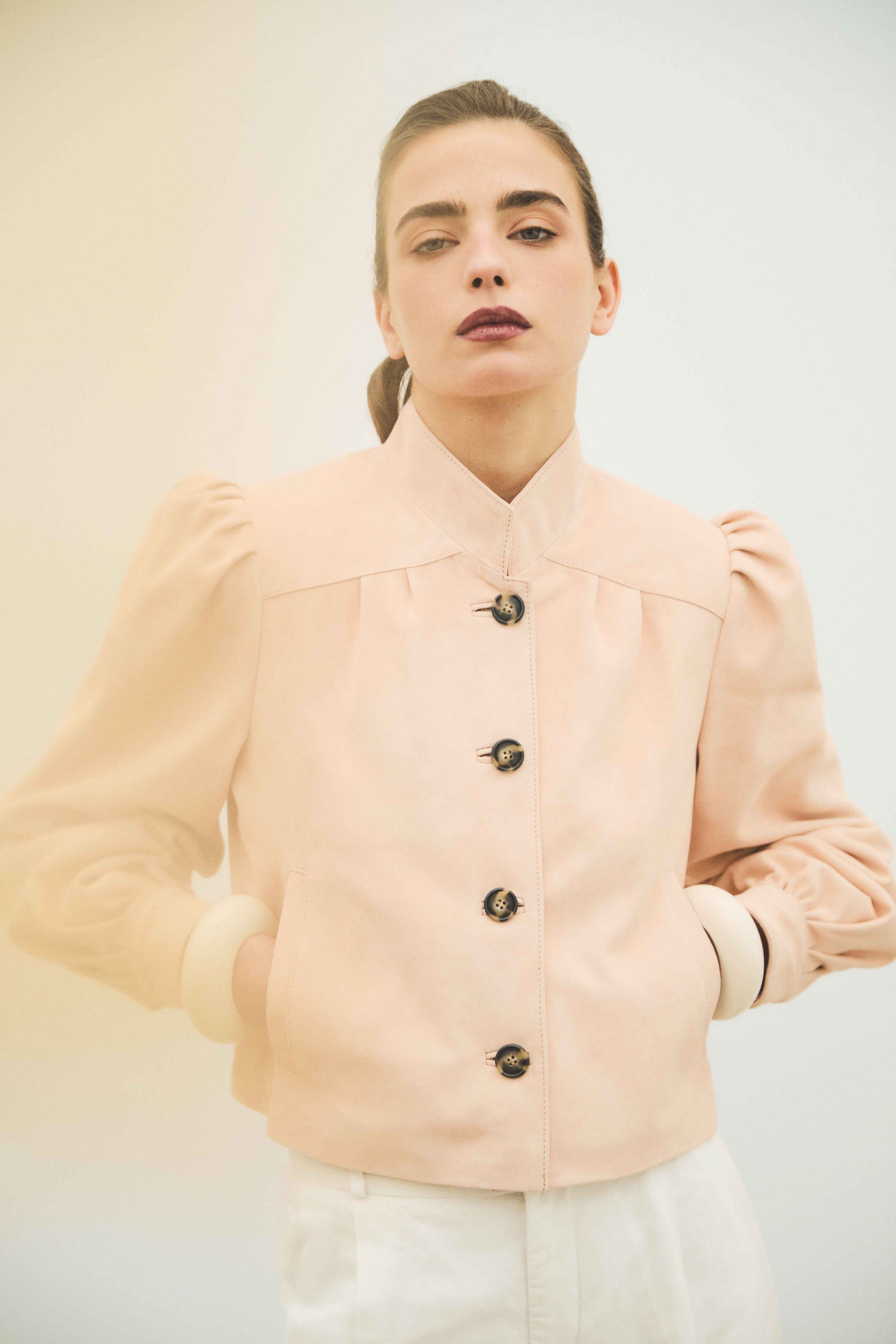 MANECH 006 CHAMPAGNE ROSÉ SUEDE JACKET – MANECH. Limited pieces made ...